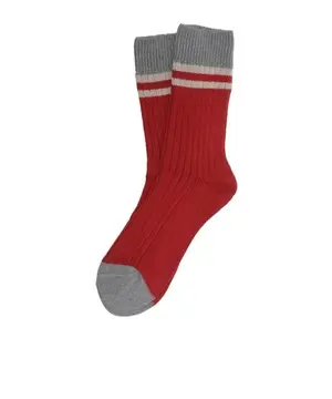 Brunello Cucinelli Ribbed-knit Striped Socks - Red