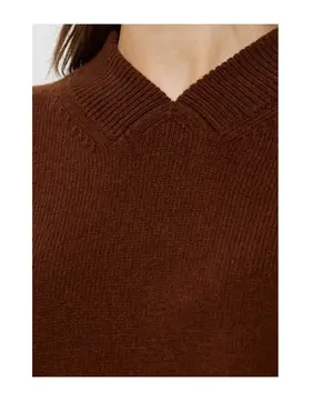 Marni Ribbed V-neck Jumper - Brown