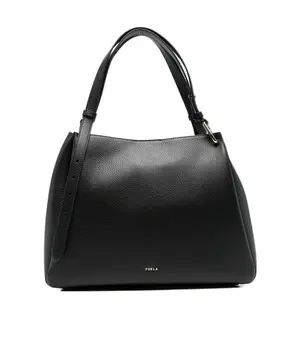 Furla Nuvola Grained Leather Tote Bag - Black