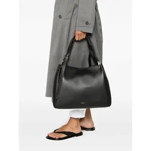 Furla Nuvola Grained Leather Tote Bag - Black