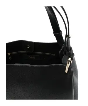 Furla Nuvola Grained Leather Tote Bag - Black