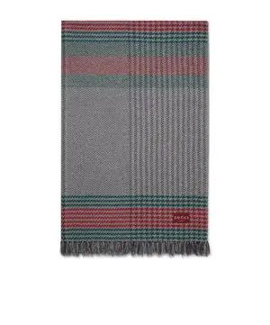 Gucci Cashmere Jacquard Blanket With Web