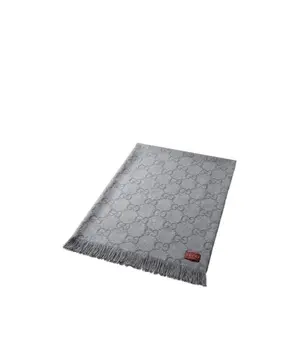 Gucci Gg Wool Silk Jacquard Blanket - Grey