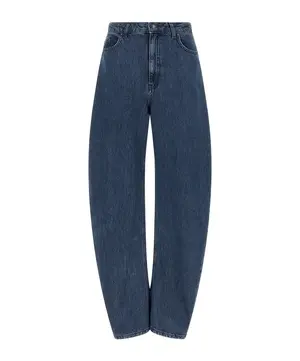 ROTATE BY BIRGER CHRISTENSEN Draped Barrel Leg Jeans
