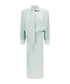 ROTATE BY BIRGER CHRISTENSEN Ruched Scarf Long Dress - No