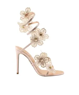 Rene Caovilla Round-toe High-heeled Sandals - Nude