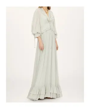 Chloé Long Sleeve Pleated Dress