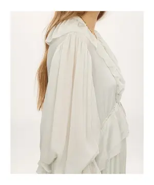 Chloé Long Sleeve Pleated Dress