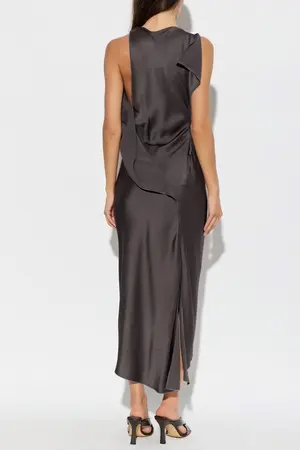 Victoria Beckham Asymmetrical Sleeveless Midi Dress - Black