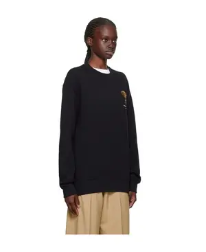 Maison Kitsuné Round Neck Shoulder Sweater