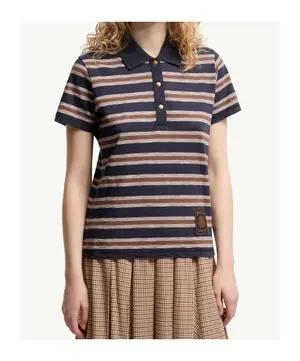 Moncler Striped Cotton Jersey Polo Shirt