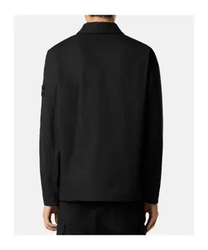 Stone Island Comfort-fit Overshirt With Gusseted Chest Pocket - Black