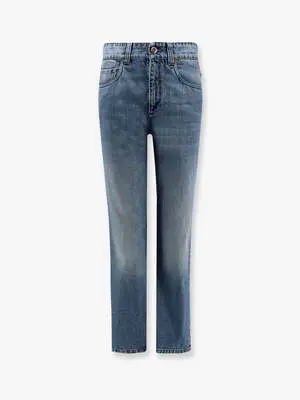 Brunello Cucinelli High-waisted Jeans With Monili Detail - Multicolor