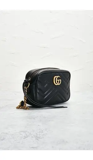 FWRD RENEW Gucci Mini Gg Marmont Shoulder Bag - Black