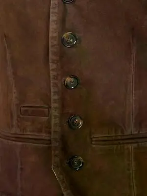 AL DUCA D’AOSTA 1902 Jungle Green Suede Paneled Waistcoat