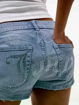Juicy Couture Rhinestone Embellished Low-rise Shorts