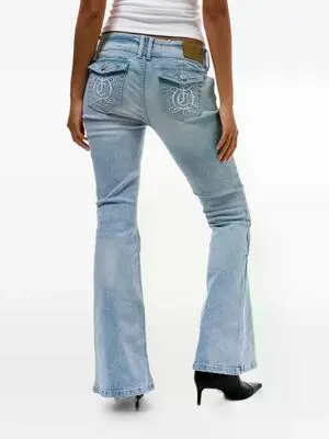 Juicy Couture Logo Embroidered Flared Jeans