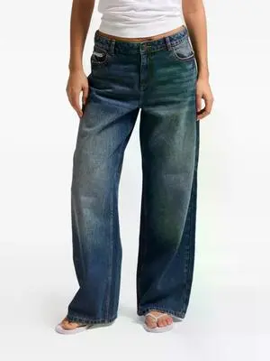 Juicy Couture Logo Embroidered Wide Leg Jeans