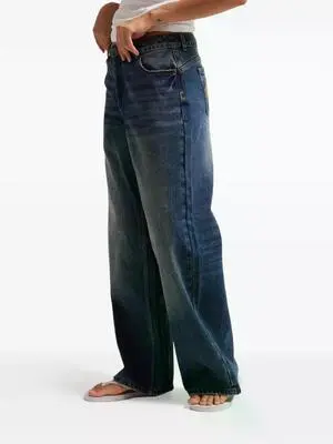 Juicy Couture Logo Embroidered Wide Leg Jeans