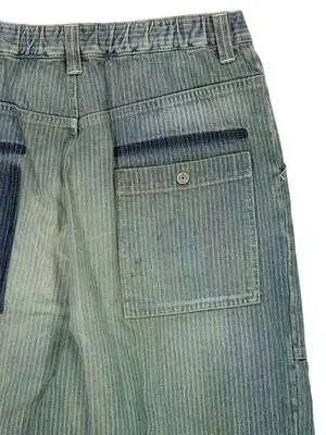 Mihara Yasuhiro Stripe-pattern Paint-splatter Jeans