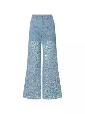 Veronica Beard Taylor Floral Devoré Jeans