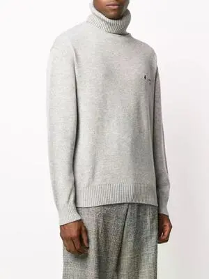 Off-White Embroidered Logo Roll Neck Jumper