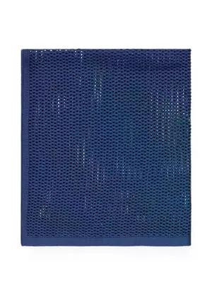 Zegna Perforated-knit Pocket Square - Blue