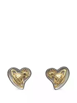 VIVIENNE WESTWOOD Orb Heart Earrings - Silver
