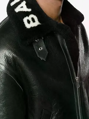 Balenciaga Logo Collar Shearling Jacket