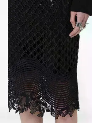 Max Mara Sequin-embellished Open-knit Midi Skirt