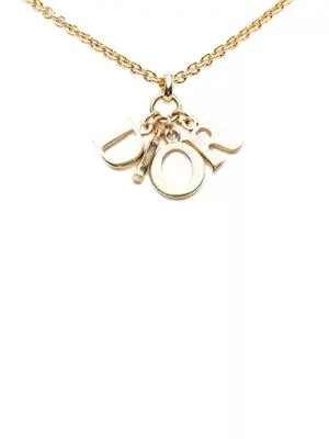 Dior Plated Logo Pendant Necklace - Gold