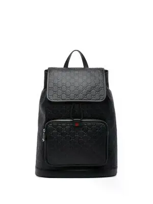 Gucci Gg Emblem Backpack - Black