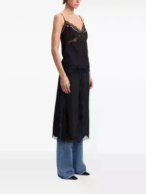 16Arlington Clio Lace-trim Stud-embellished Blouse
