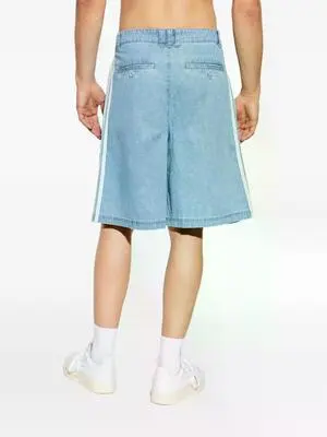 Adidas Summer Glow Side-stripe Denim Shorts - Blue