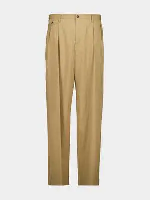 Dior Two Pleat Pocket Viscose Trousers - Beige