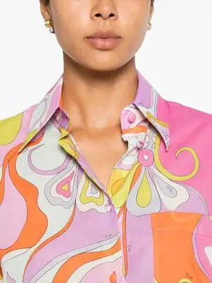 Emilio Pucci Orchidee Print Cotton Shirt
