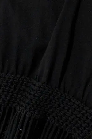 Faithfull The Brand Maceio Braided Fringed Cotton Jersey Dress