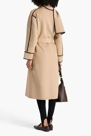 Maje Whipstitched Woolblend Felt Coat