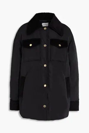 Sandro Corduroytrimmed Shell Jacket - Black