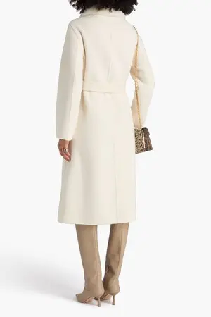 Maje Belted Woolblend Felt Coat