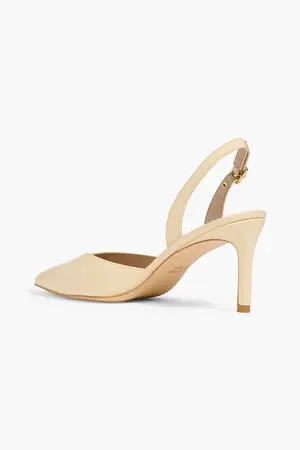 STUART WEITZMAN Ryder 75 Leather Slingback Pumps - Ivory