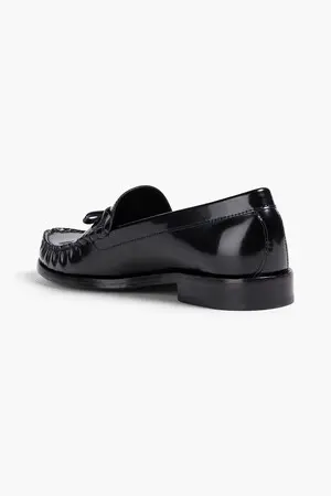 STUART WEITZMAN Lottie Bow Detailed Patent Leather Loafers