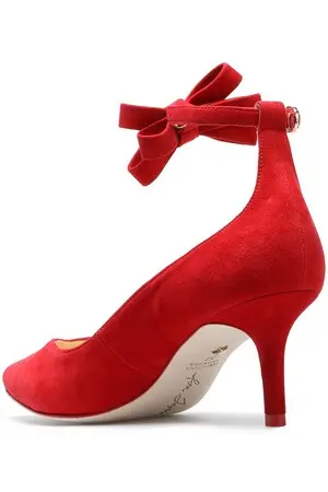 ISA TAPIA Suede Bow Embellished Pumps