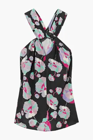 Isabel Marant Étoile Stephenea Twisted Floralprint Silkchiffon Top