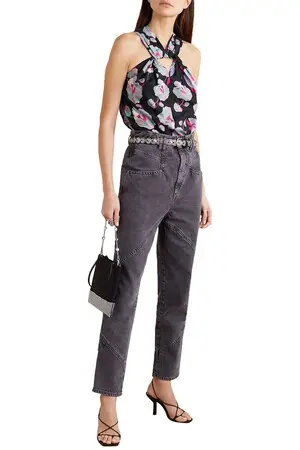 Isabel Marant Étoile Stephenea Twisted Floralprint Silkchiffon Top
