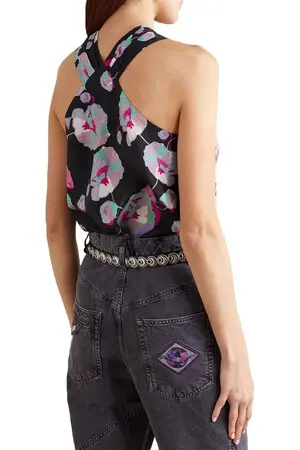 Isabel Marant Étoile Stephenea Twisted Floralprint Silkchiffon Top