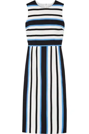 Dolce & Gabbana Striped Stretchsilk Midi Dress