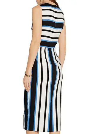 Dolce & Gabbana Striped Stretchsilk Midi Dress