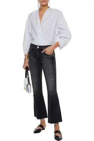 AMO Distressed Midrise Kickflare Jeans