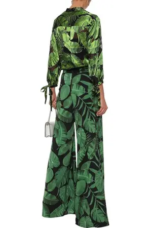 Alice + Olivia Shelia Printed Fil Coupé Chiffon Blouse
